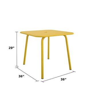 Novogratz Poolside Gossip Collection, June Square Dining Table, Yellow