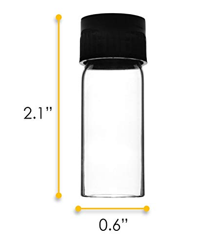 EISCO 12PK Test Tubes, 5ml - Bakelite Screw Cap - Borosilicate 3.3 Glass - 2.1" x 0.6" - Flat Bottom