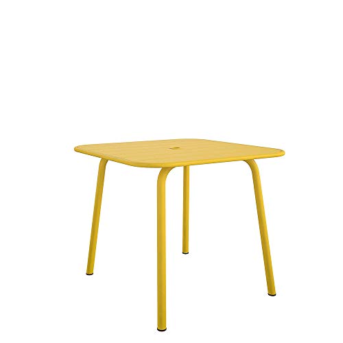 Novogratz Poolside Gossip Collection, June Square Dining Table, Yellow