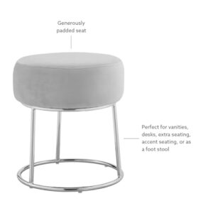 Linon Grey and Silver Vanity and Accent Dalilah Stool