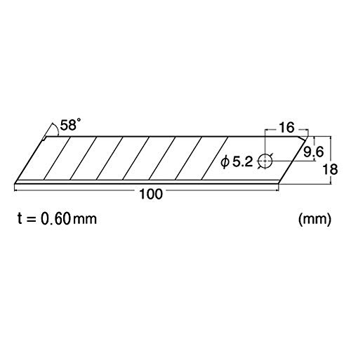 NT Cutter 0.6mm Extra Thick Heavy Duty snap-Off Blades, 5-Blade/Pack, 1 Pack (BL06P)