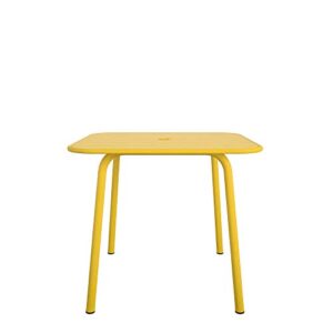 Novogratz Poolside Gossip Collection, June Square Dining Table, Yellow