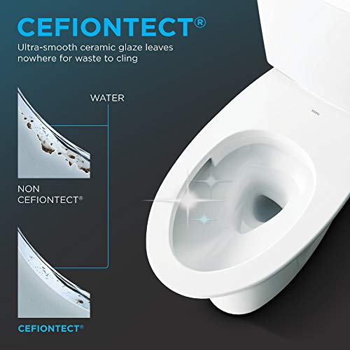 TOTO® WASHLET+® Drake® II Two-Piece Elongated 1.28 GPF Toilet and WASHLET+® S500e Contemporary Bidet Seat, Cotton White - MW4543046CEFG#01