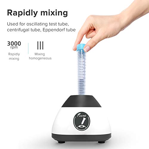 LAB FISH Mini Vortex Mixer with Touch Function Speed 3000 RPM Scientific Lab Vortex Shaker Mixing for Test Tubes,Acrylic Paints,Gel Polish,Nail Polish and Eyelash Adhesives,Mix Up to 50ML