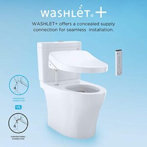 TOTO® WASHLET+® Drake® II Two-Piece Elongated 1.28 GPF Toilet and WASHLET+® S550e Contemporary Bidet Seat, Cotton White - MW4543056CEFG#01