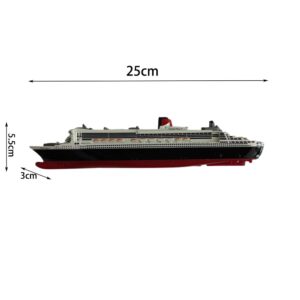 Lllunimon 1/1400 Queen Mary II Ship Model Alloy Cruise Ship Models for Collection Ornaments Toy Gifts