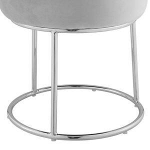 Linon Grey and Silver Vanity and Accent Dalilah Stool