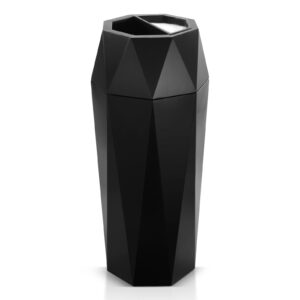 dyna-living commercial trash can outdoor garbage can with lid indoor large trash bin stainless steel industrial waste container black