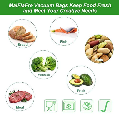 MaiFlaFre 200 Pint 6X10 Vacuum Sealer Bags with Commercial Grade, BPA Free, Heavy Duty.Vacuum Sealer Freezer Bags Compatible with Any Types Vacuum Sealer