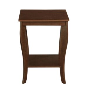 Convenience Concepts American Heritage Square End Table with Shelf, Espresso