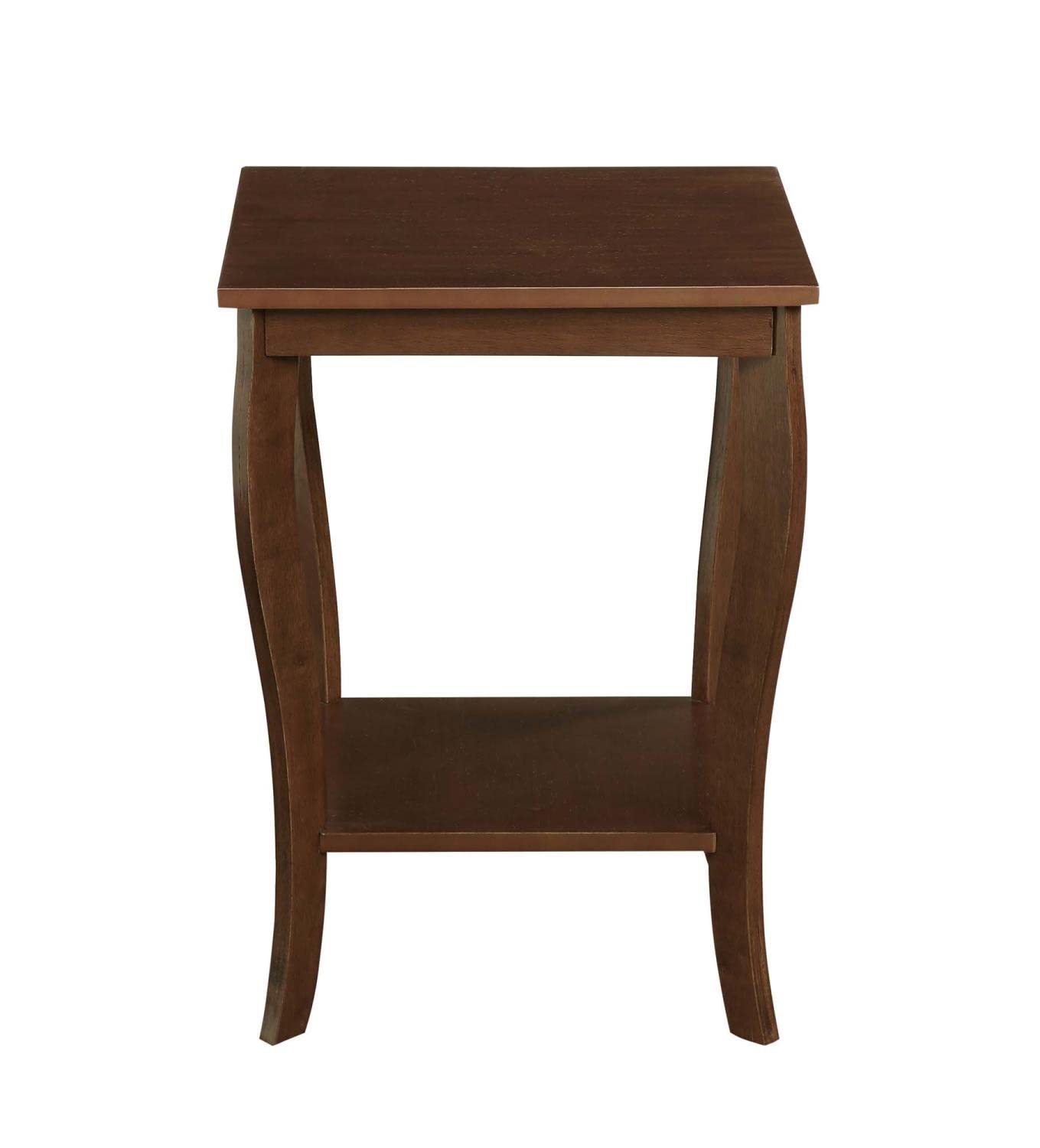 Convenience Concepts American Heritage Square End Table with Shelf, Espresso