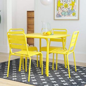 Novogratz Poolside Gossip Collection, June Square Dining Table, Yellow