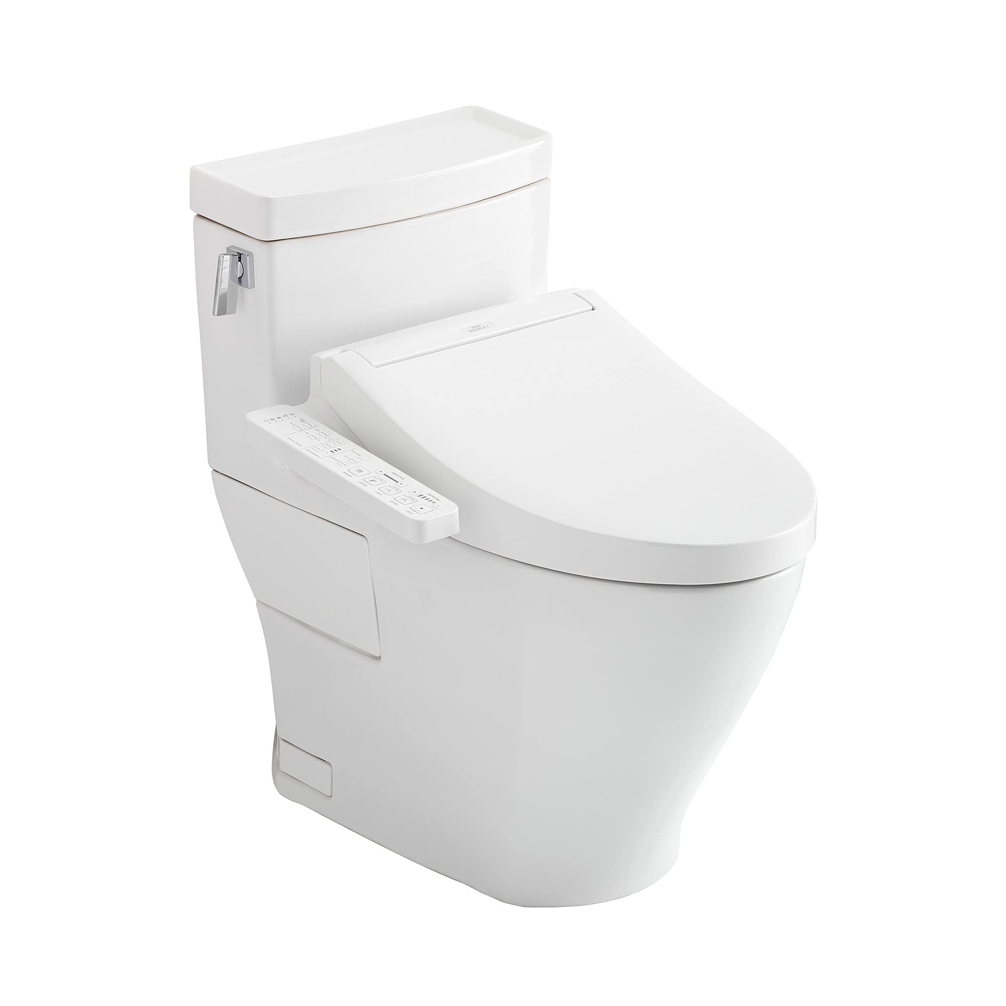 TOTOWASHLET+ Legato One-Piece Elongated 1.28 GPF Toilet and WASHLET C2 Bidet Seat, Cotton White - MW6243074CEFG#01