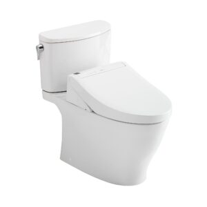 toto washlet+ nexus two-piece elongated 1.28 gpf toilet with c5 bidet seat, cotton white - mw4423084cefg#01