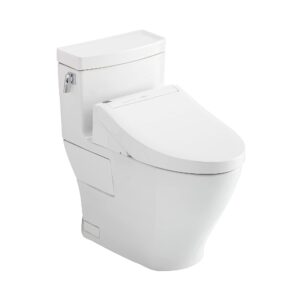 toto®washlet+® legato one-piece elongated 1.28 gpf toilet and washlet c5 bidet seat, cotton white - mw6243084cefg#01