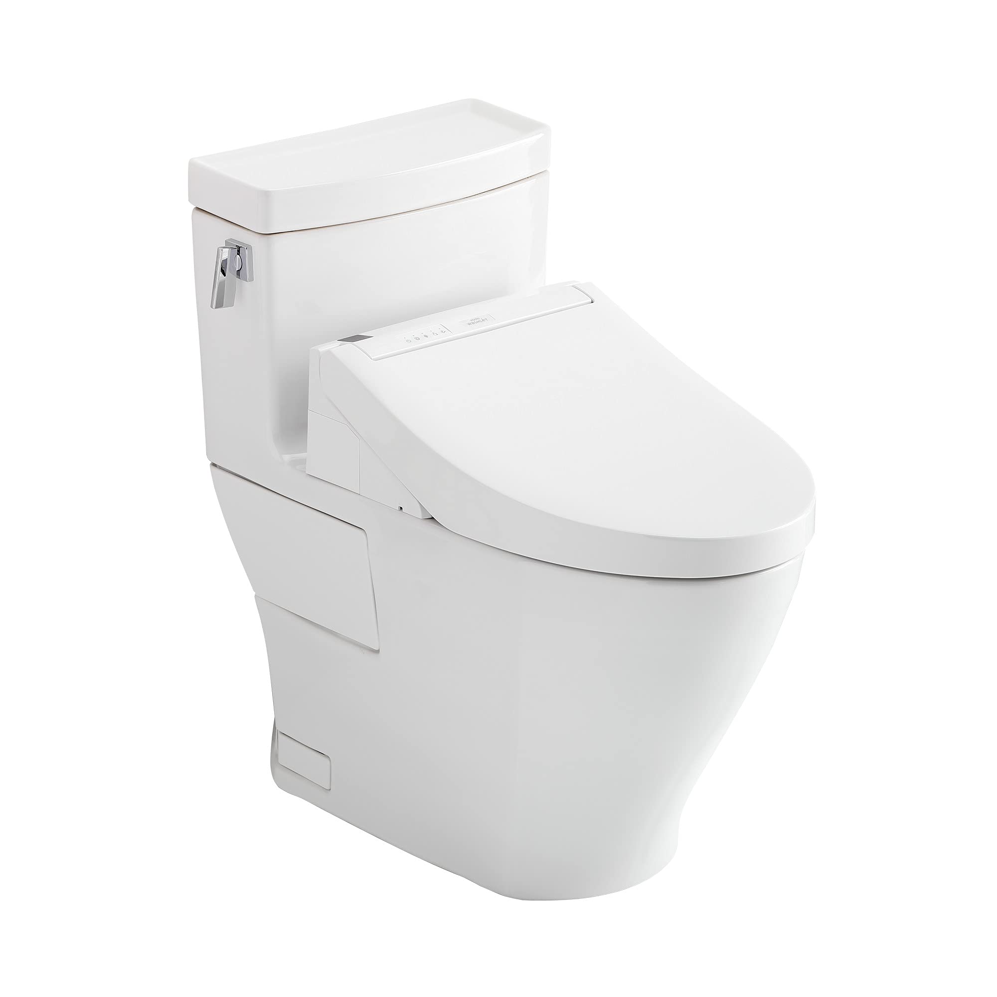 TOTO®WASHLET+® Legato One-Piece Elongated 1.28 GPF Toilet and WASHLET C5 Bidet Seat, Cotton White - MW6243084CEFG#01