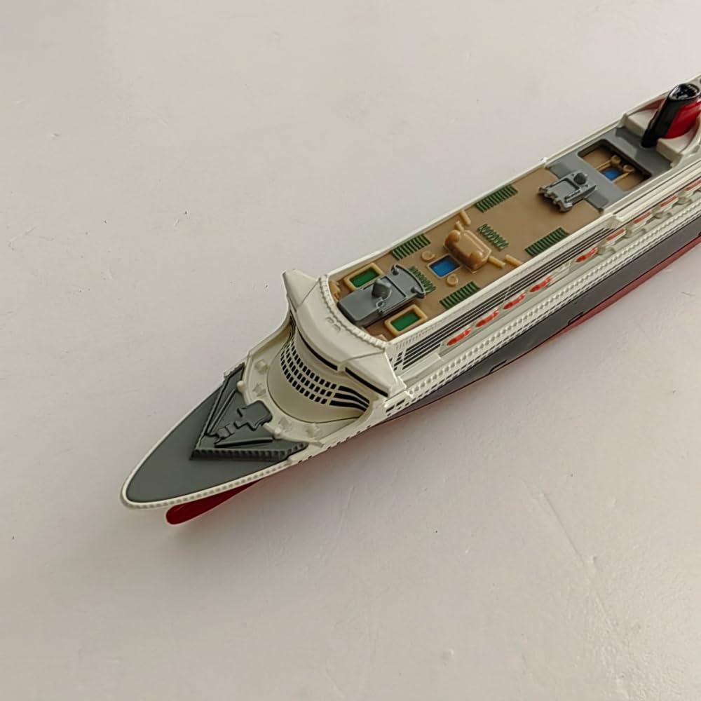 Lllunimon 1/1400 Queen Mary II Ship Model Alloy Cruise Ship Models for Collection Ornaments Toy Gifts