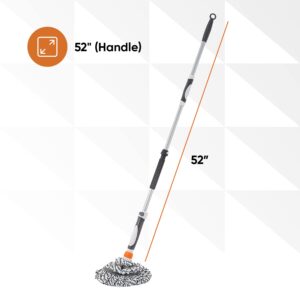 Superio Twist Mop Self Wringing Mop with Scrubber Microfiber Mop for Hardwood, Tile, Laminate Floors Commercial/Industrial Use.-Grey