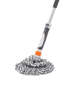 superio twist mop self wringing mop with scrubber microfiber mop for hardwood, tile, laminate floors commercial/industrial use.-grey