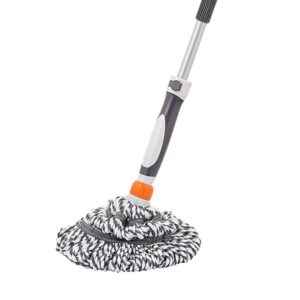 Superio Twist Mop Self Wringing Mop with Scrubber Microfiber Mop for Hardwood, Tile, Laminate Floors Commercial/Industrial Use.-Grey