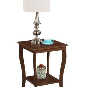 Convenience Concepts American Heritage Square End Table with Shelf, Espresso