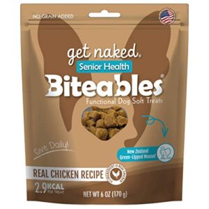 get naked biteables senior health soft treats for dogs, 6oz 1 pouch