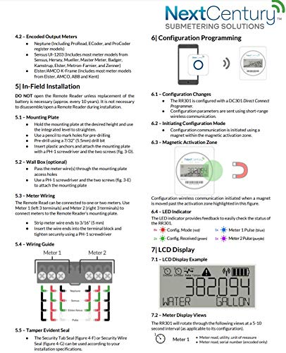 Next Century Remote Reader Display for Pulse or Encoded Meters (Water, Gas and Electric)