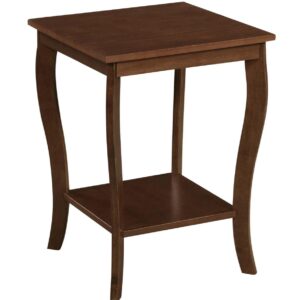 Convenience Concepts American Heritage Square End Table with Shelf, Espresso