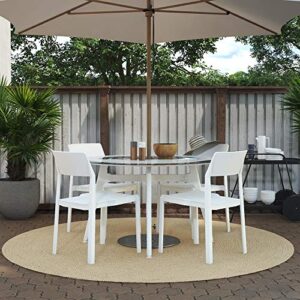 Novogratz Poolside Collection, Chandler Stacking Dining Chairs, Indoor/Outdoor, 4-Pack, White