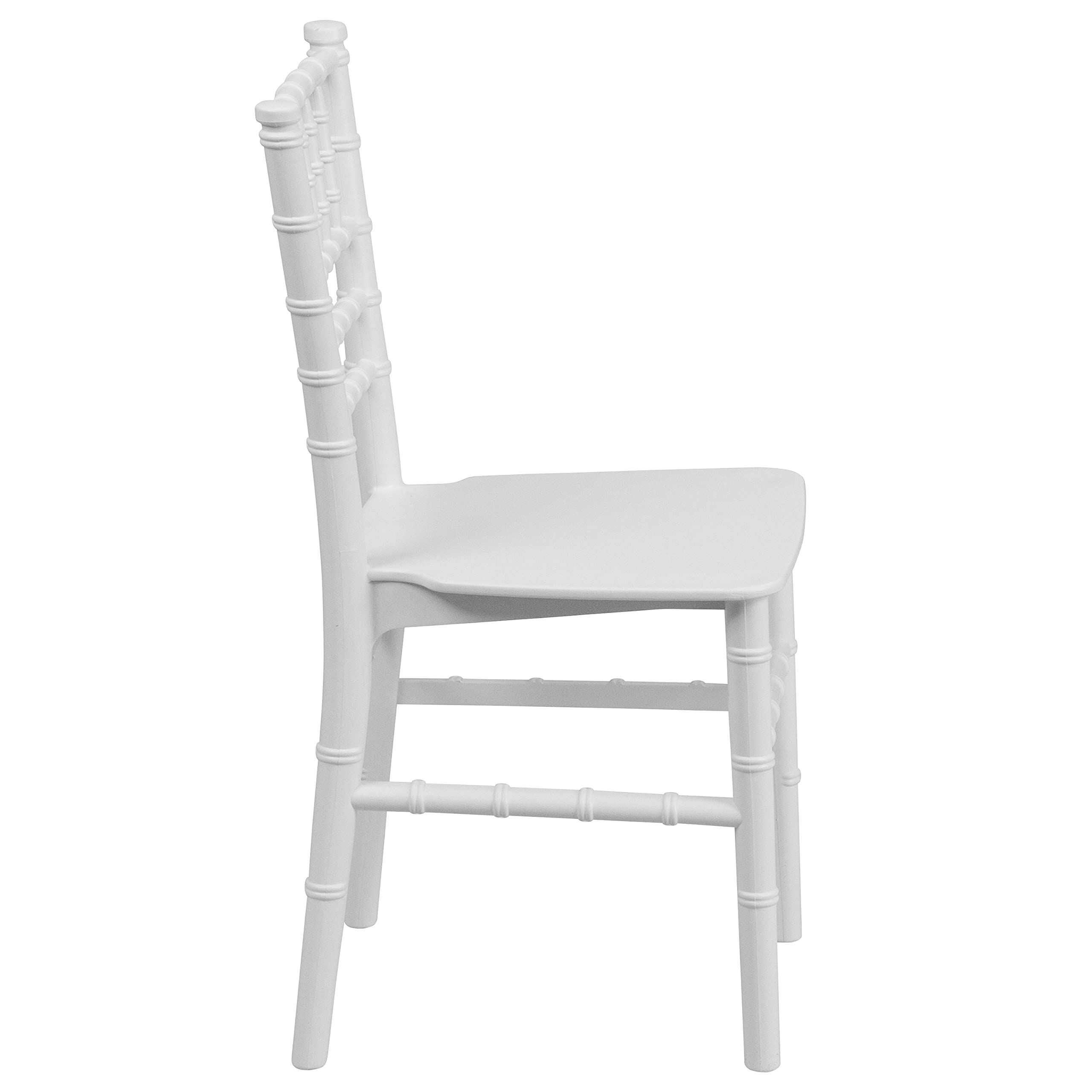 BizChair 10 Pack Child’s White Resin Party and Event Chiavari Chair for Commercial & Residential Use