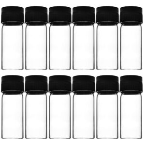 EISCO 12PK Test Tubes, 5ml - Bakelite Screw Cap - Borosilicate 3.3 Glass - 2.1" x 0.6" - Flat Bottom