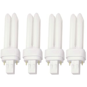 dysmio 13 watt cfl light bulbs 2 pin gx23-2 base 2700k soft white 13w high output 800 lumens double tube compact fluorescent light bulbs plug-in 4 pack