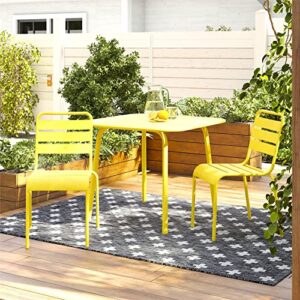 Novogratz Poolside Gossip Collection, June Square Dining Table, Yellow