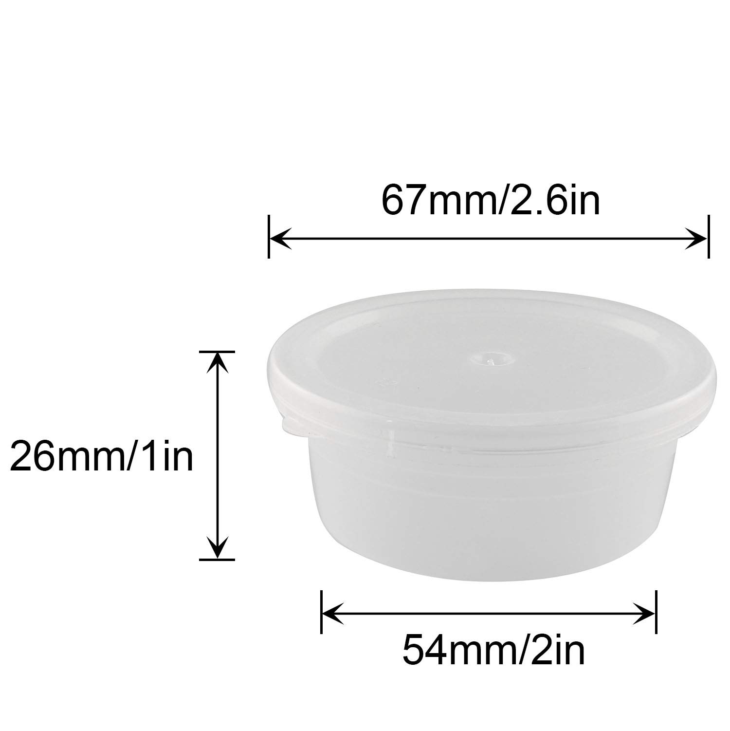 JCBIZ 24pcs Transparent PP Small Round Cup Clay Containers Slime Storage Plasticene Bowl with Lids for Snowflake Crystal Clay, Color Mud