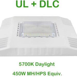 150W LED Canopy Ceiling Light - Ultra Efficient Recessed Surface Mount Gas Station Light - High Bay Carport or Parking Garage Lamp 19500lm 5700k UL DLC Approved (150w 5700K-100-277V)