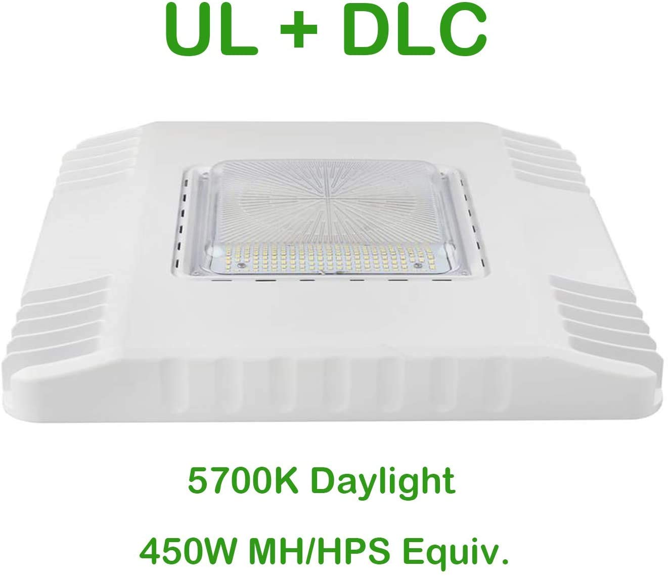 150W LED Canopy Ceiling Light - Ultra Efficient Recessed Surface Mount Gas Station Light - High Bay Carport or Parking Garage Lamp 19500lm 5700k UL DLC Approved (150w 5700K-100-277V)