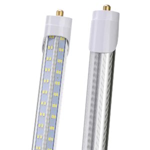 BSK.BESTKA 10PCS,8 FT LED Bulbs, 120W 19000lm 5000K Daylight, Super Bright, T8 T10 T12 LED Tube Lights, FA8 Single Pin LED Lights,V Shape, Clear Cover, 8 Foot LED Bulbs