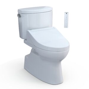 toto washlet+ vespin ii two-piece elongated 1.28 gpf toilet and washlet+ c5 bidet seat, cotton white - mw4743084cefg#01