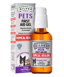 sovereign silver first aid gel for pets - topical healing for dogs and cats, 2oz pump gel