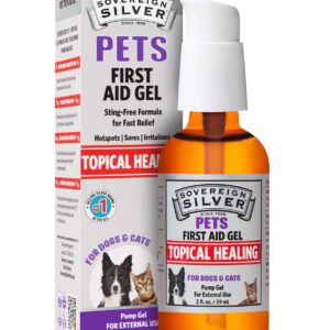 Sovereign Silver First Aid Gel for Pets - Topical Healing for Dogs and Cats, 2oz Pump Gel