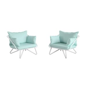 novogratz poolside gossip collection, teddi outdoor lounge chairs, 2-piece, aqua haze