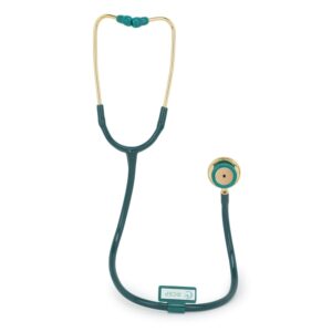 RCSP Acoustic Stethoscope Brass Ring For Medical Students, Nurses & Doctors, Lightweight ChestPiece with Latexfree Tube & Soft Sealing Ear Knobs Cardio SS Gold (GREEN)