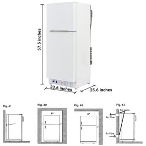 Techomey 6.1 Cu.Ft. Propane Refrigerator with Freezer, Gas Fridge with Freezer Off Grid, RV Refrigerator, 110V/LPG Dual Powers, for Outdoor, Truck, Camper, Kitchen, White