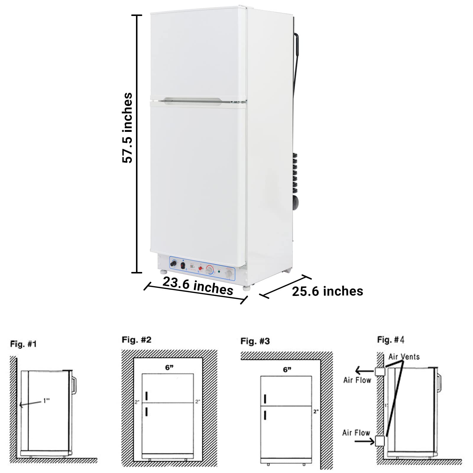 Techomey 6.1 Cu.Ft. Propane Refrigerator with Freezer, Gas Fridge with Freezer Off Grid, RV Refrigerator, 110V/LPG Dual Powers, for Outdoor, Truck, Camper, Kitchen, White