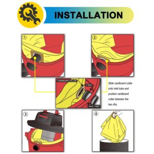 SpaceTent 6 Pack 39970 Shop Vac Bags for CRAFTSMAN 6 and 9 Gallon Wet/Dry vacs, Part# 39970 CMXZVBE39970, Fine Dust Bag