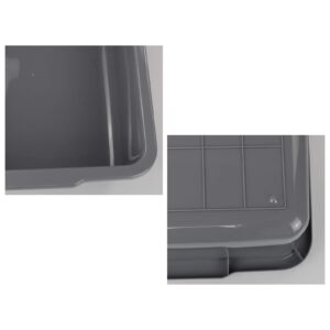 Eagrye 4-Pack Large Bus Tubs, Commercial Tote Box, Plastic Bus Box, 32 L, Grey