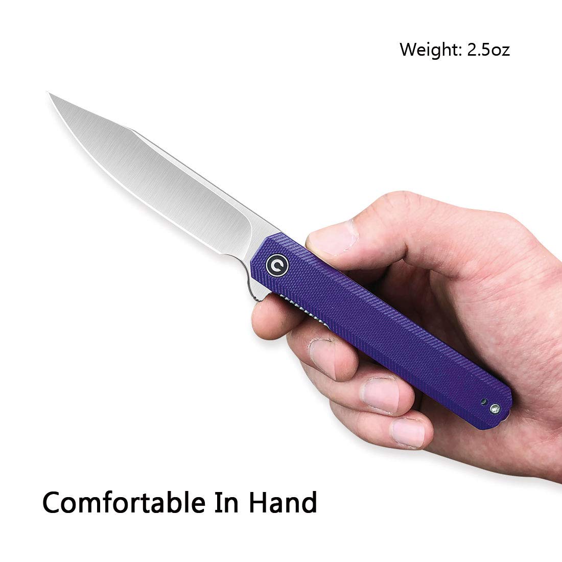 CIVIVI Chronic Folding Pocket Knife - Outdoor Survival Hunting Knife with 3.22 Inch Hollow Grind 9Cr18MoV Blade - G10 Handle Lightweight Flipper Knife for Men (C917D)