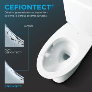 TOTO WASHLET - Drake II 1G Two-Piece Elongated 1.0 GPF Toilet and WASHLET - C5 Bidet Seat, Cotton White - MW4543084CUFG#01