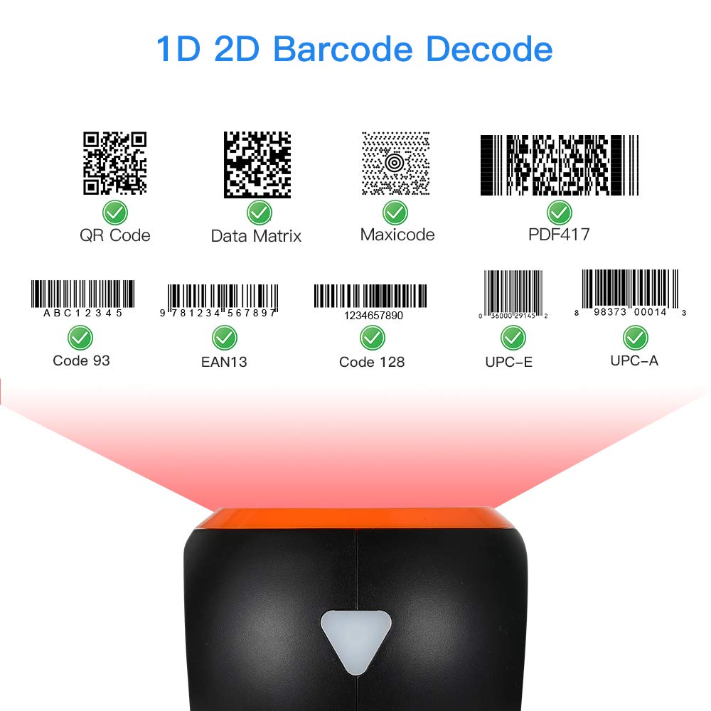 Eyoyo Hands-Free 1D 2D Desktop Barcode Scanner, QR Barcode Reader Support Screen Scanning Platform Scanner for Warehouse, Supermarket, Retail Store, Bookstore Pos System