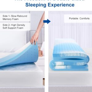 BedStory Mattress Topper King, 3 inch Memory Foam Mattress Topper, 1.8" Memory Foam Topper Plus 1.2" Firm Foam Mattress Topper, Cooling Bed Topper Mattress Pad for Back Pain Relief, CertiPUR-US